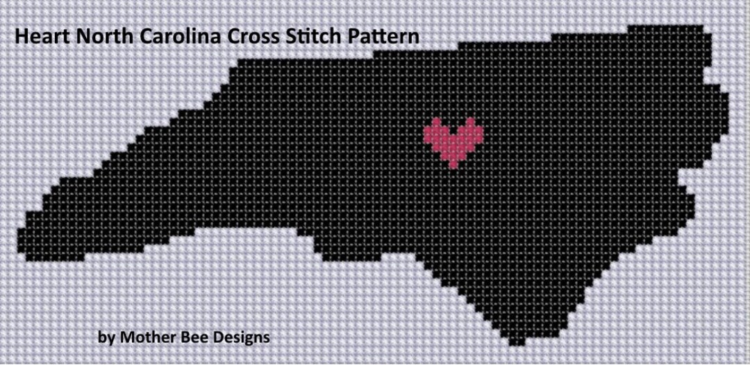 Heart North Carolina Cross Stitch Pattern - Etsy