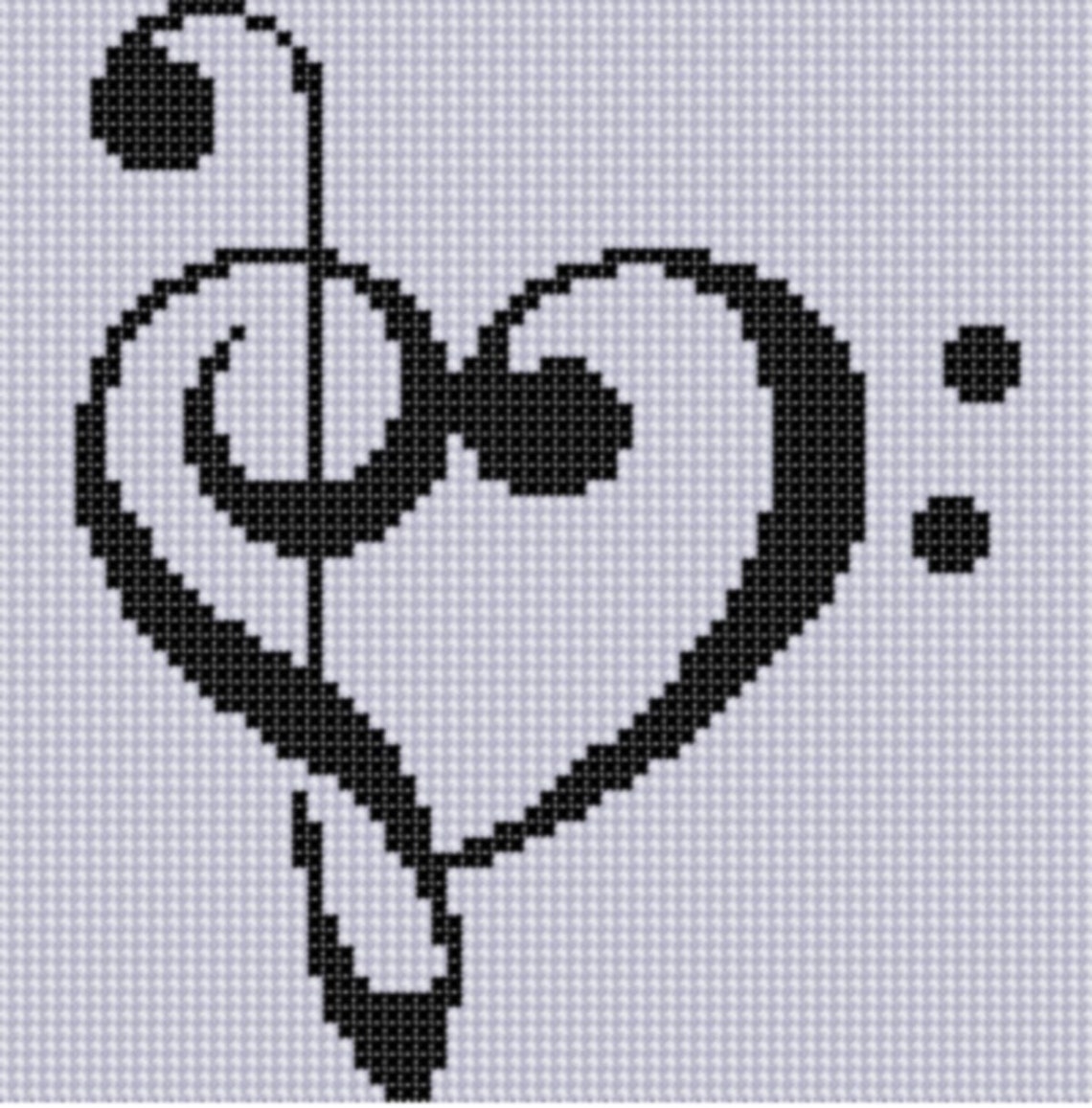 Music Heart Cross Stitch Pattern - Etsy