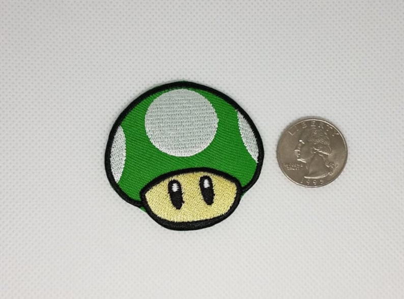 Mario 1 up Mushroom Iron on Patch - Etsy