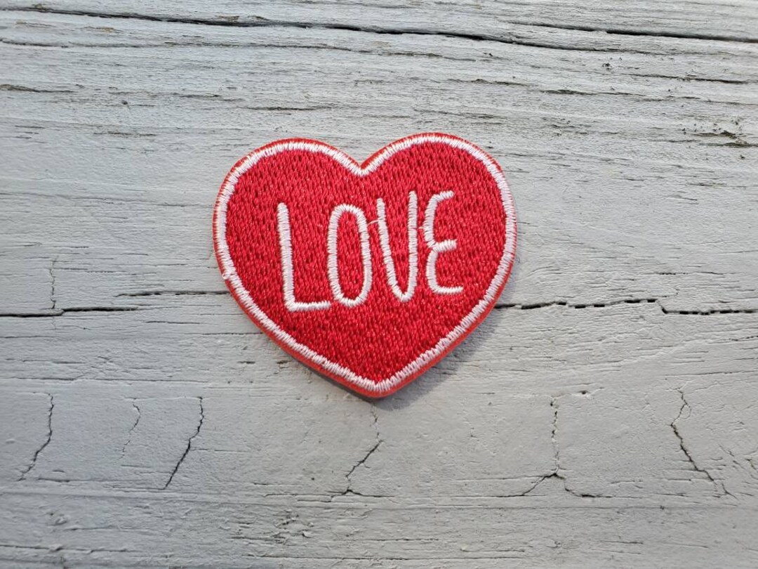 Love | Heart Iron on Patch - Etsy