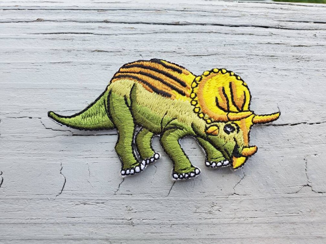 Triceratops Dinosaur Iron on Patch - Etsy