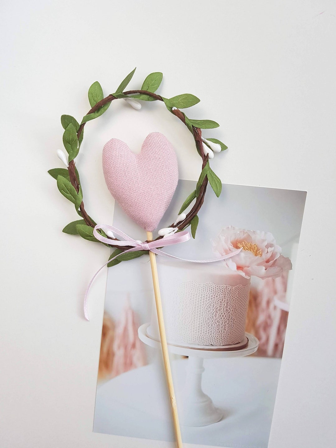 Heart Cake Topper Love Cake Topper Valentine Cake Topper Engagement ...
