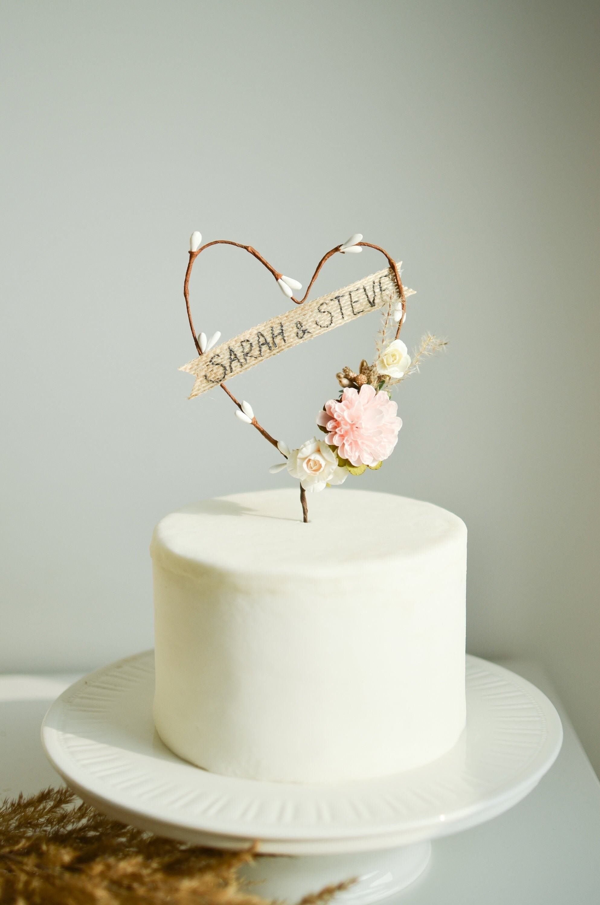 Personalized Heart Cake Topper for Wedding Custom Wedding - Etsy UK