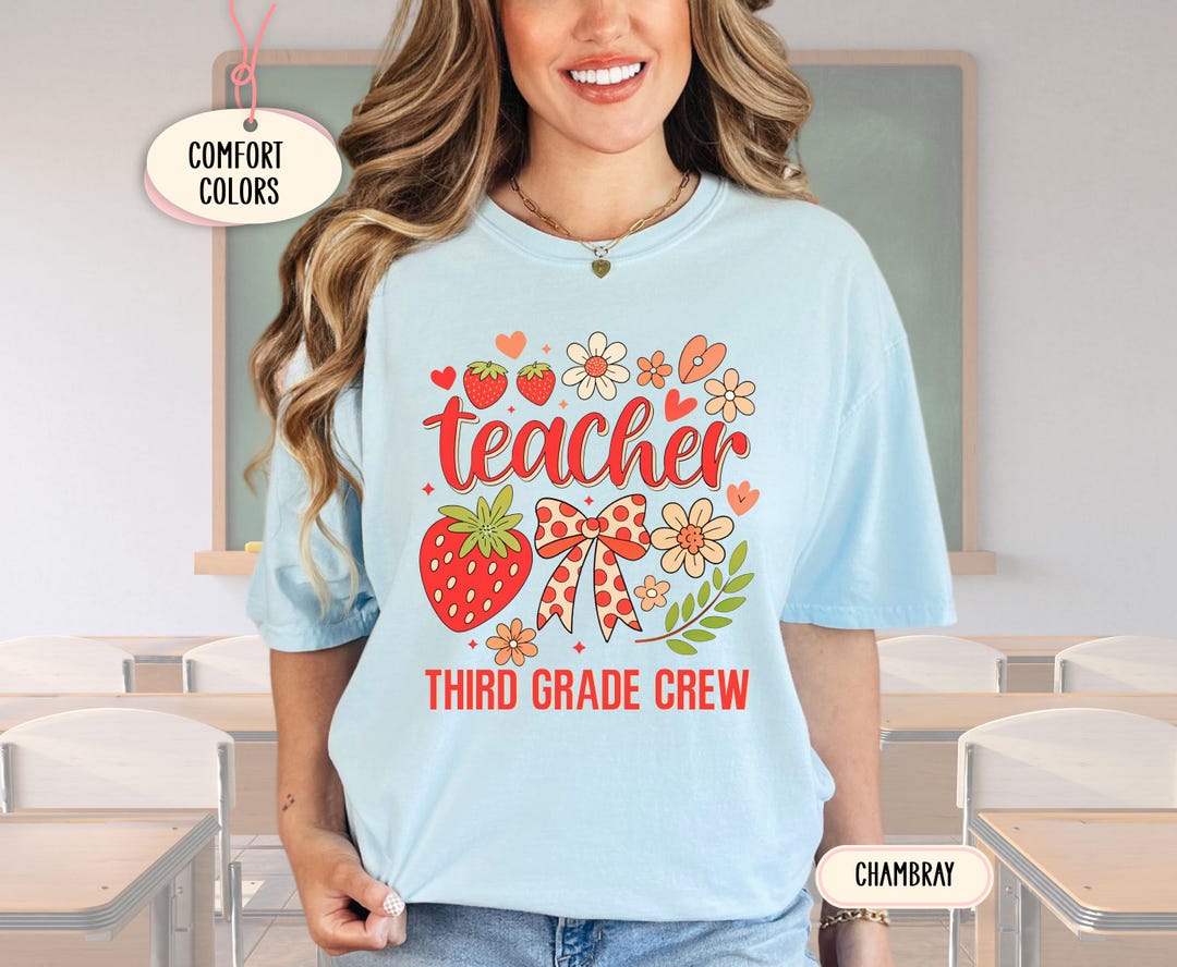 Cottagecore Strawberry Teacher Shirt, Coquette Comfort Colors Tee - Etsy
