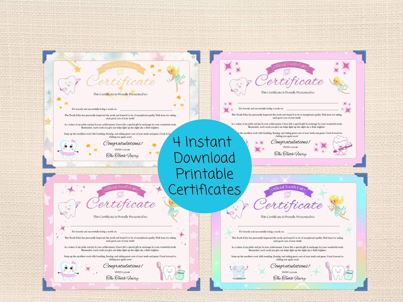 Tooth Fairy Receipt Printable Certificate Receipt First Tooth Lost ...