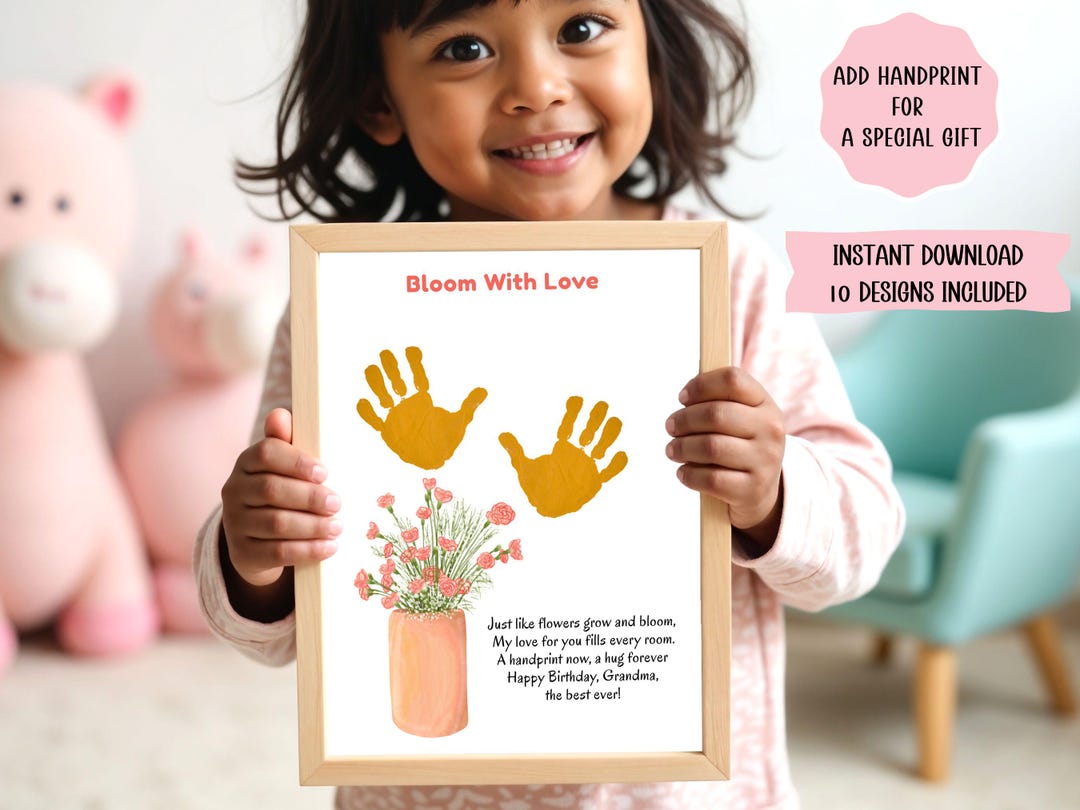 Handprint Keepsake for Mom Flower Handprint Toddler Crafts Activities ...