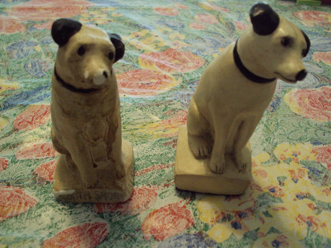 Two Vintage RCA Nipper Dogs - Etsy