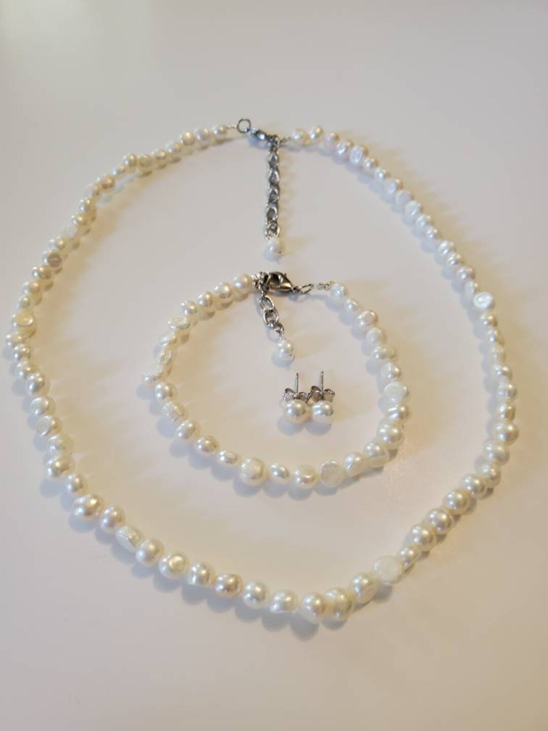 White Pearl Set, Pearl Set, White Pearl, White Pearl Necklace White ...