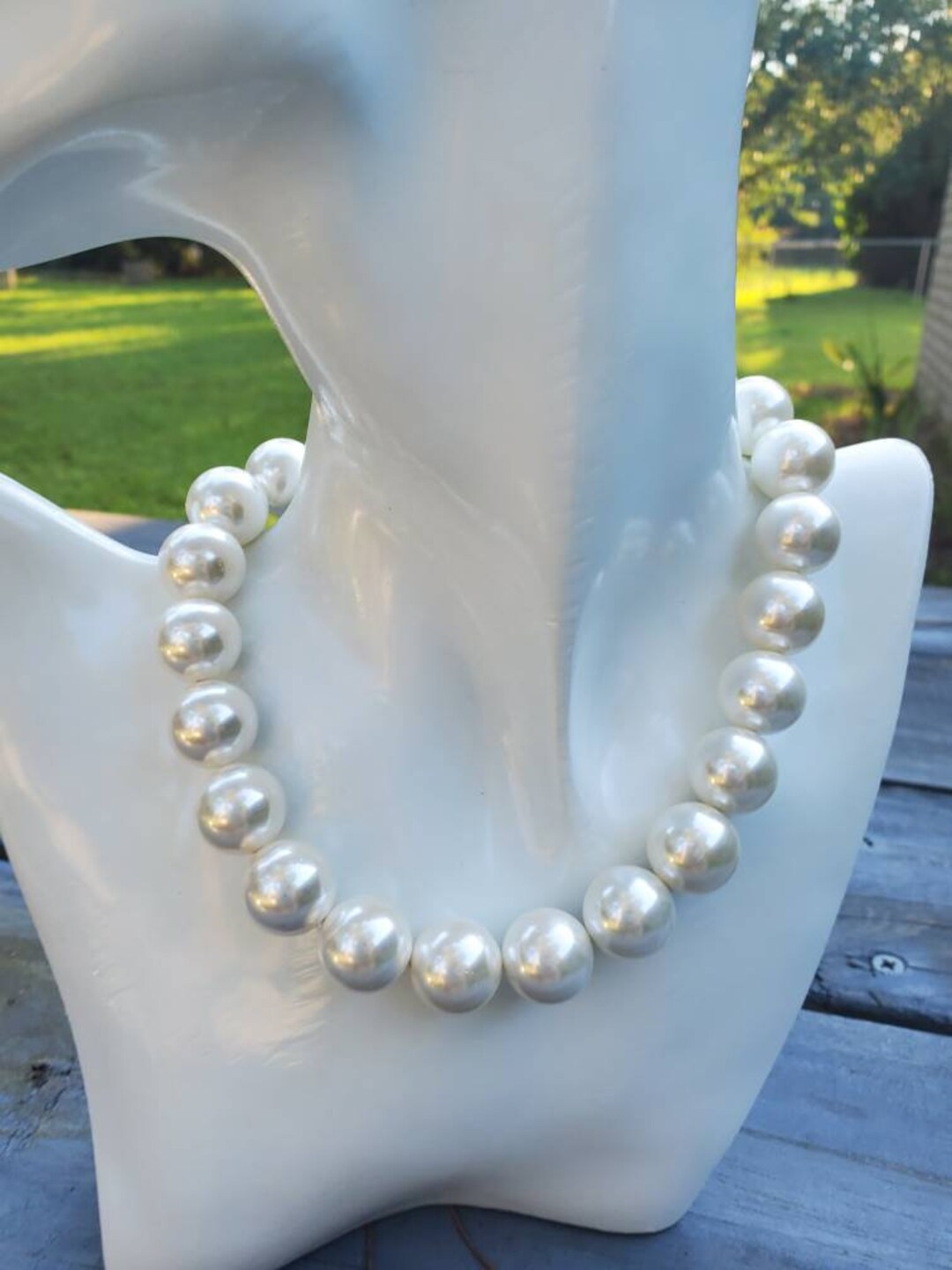 16mm South Sea Shell Pearl Necklace, White Pearl Necklace, South Ses ...