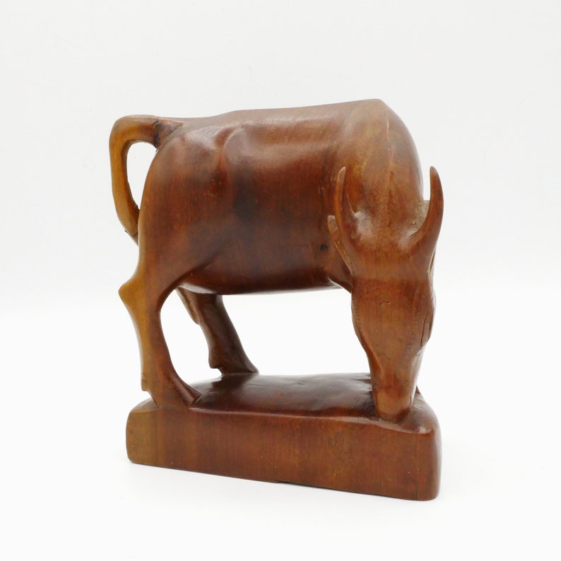 Antique Buffalo Sculpture H12cm Art Deco 1930s Carved Wooden | Etsy