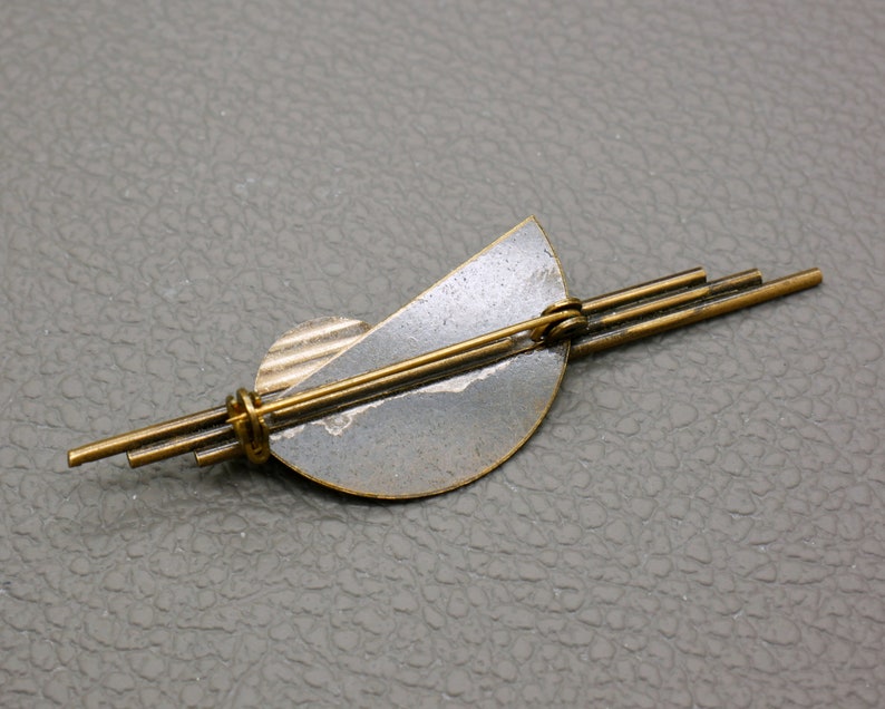 Antique Brass Pin Brooch Abstract Design 1920's Art Deco - Etsy
