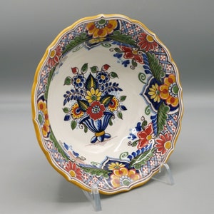 Makkum Small Serving Bowl D15cm With Hand Painted Flower Decor - Royal ...