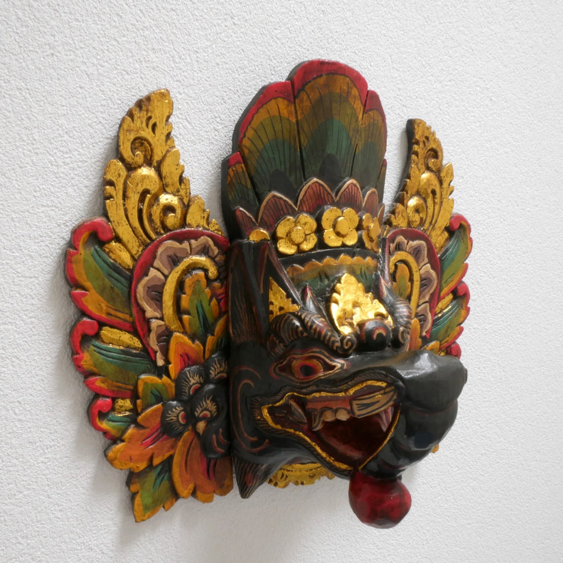 Balinese Elephant Barong Mask H35cm Polychrome Hand Painted - Etsy