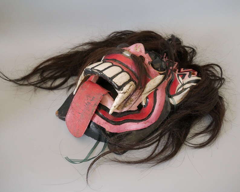 Balinese Rangda Demon Mask H24cm, Polychrome Handpainted Carved Wooden ...