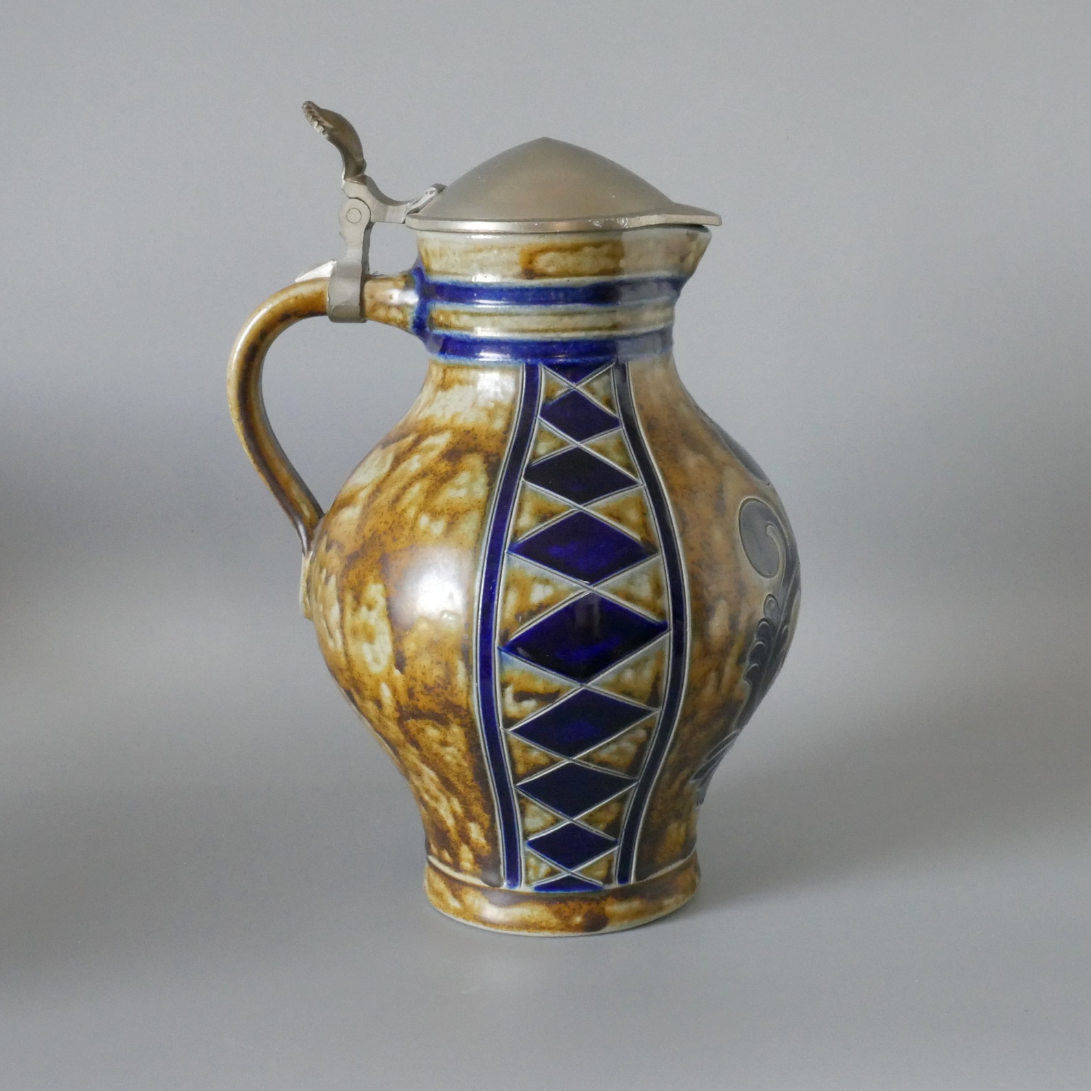 Goebel Merkelbach Pitcher With Pewter Lid Wine Jug Vintage | Etsy