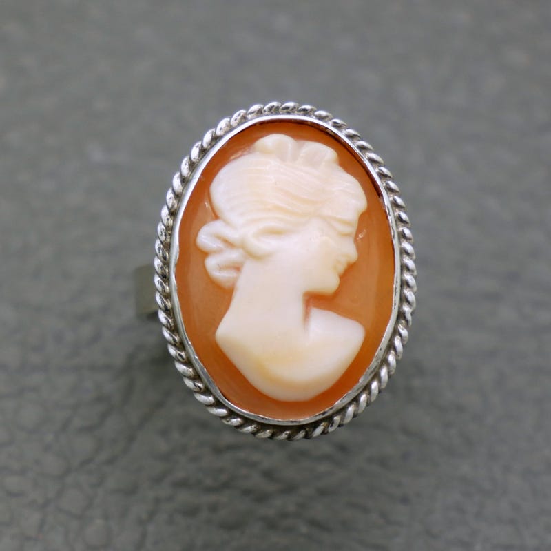 Carved Shell Ring - Etsy