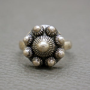 Vintage Sterling Silver Dutch Button Ring Size 6.25 - 1970's Dutch ...