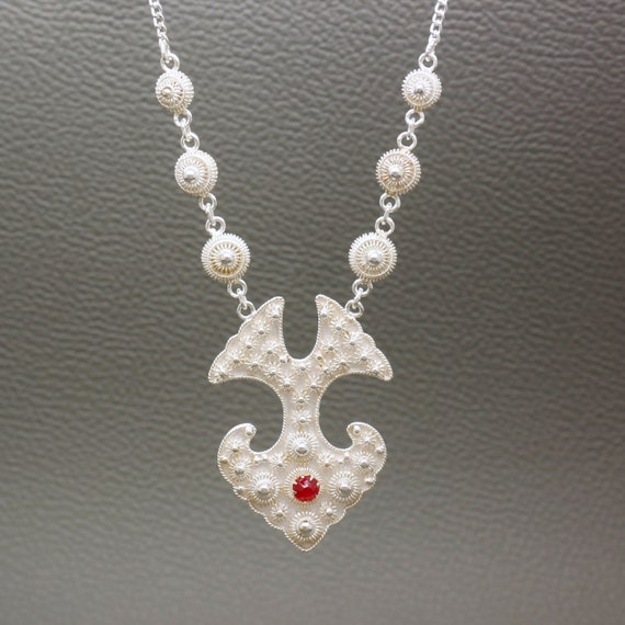 Sterling silver filigree necklace, hand crafted Javan… - Gem