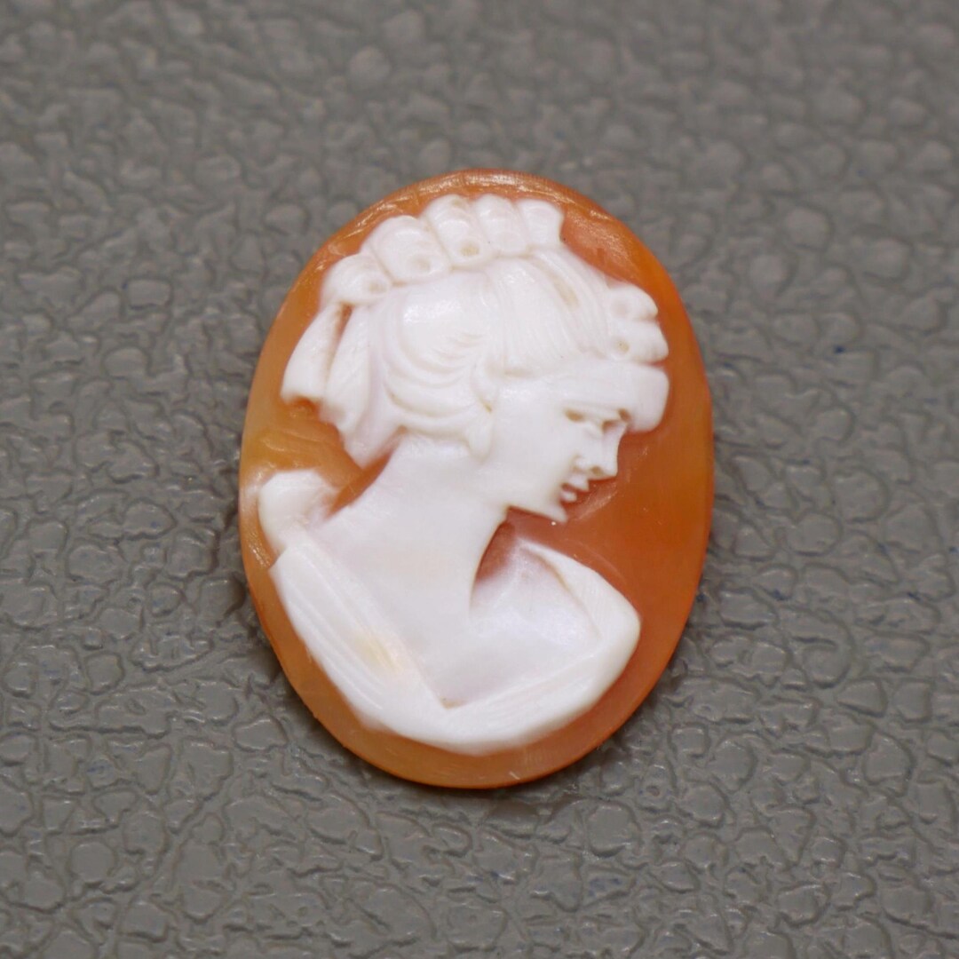 Vintage Italian Hand-carved Shell Cameo – Romantic Woman Portrait Cameo ...