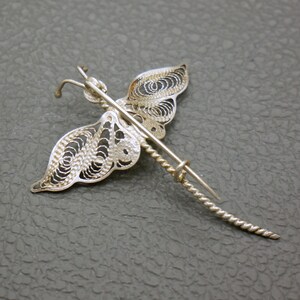 Vintage Sterling Silver Moth Brooch Small Dragonfly Pin 1970s Yogya ...