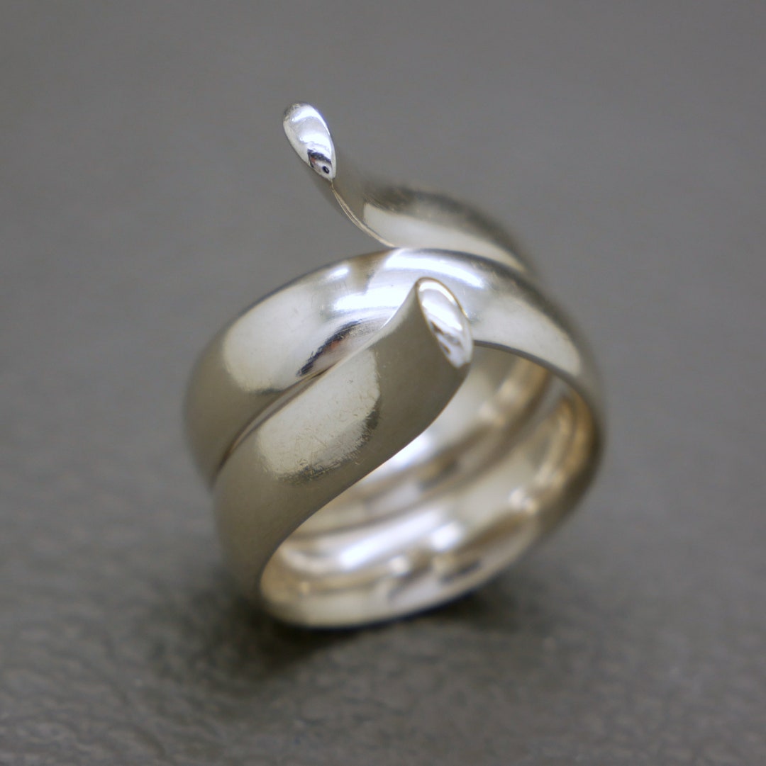 Vintage Sterling Silver Double Band Ring Size 5, Modernist Design Pinky ...