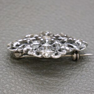 Antique Victorian Diamond Brooch – Old Mine Cut Diamonds & 835 Silver ...