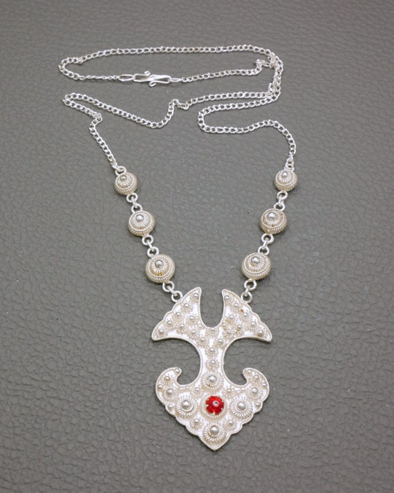 Sterling silver filigree necklace, hand crafted Javan… - Gem