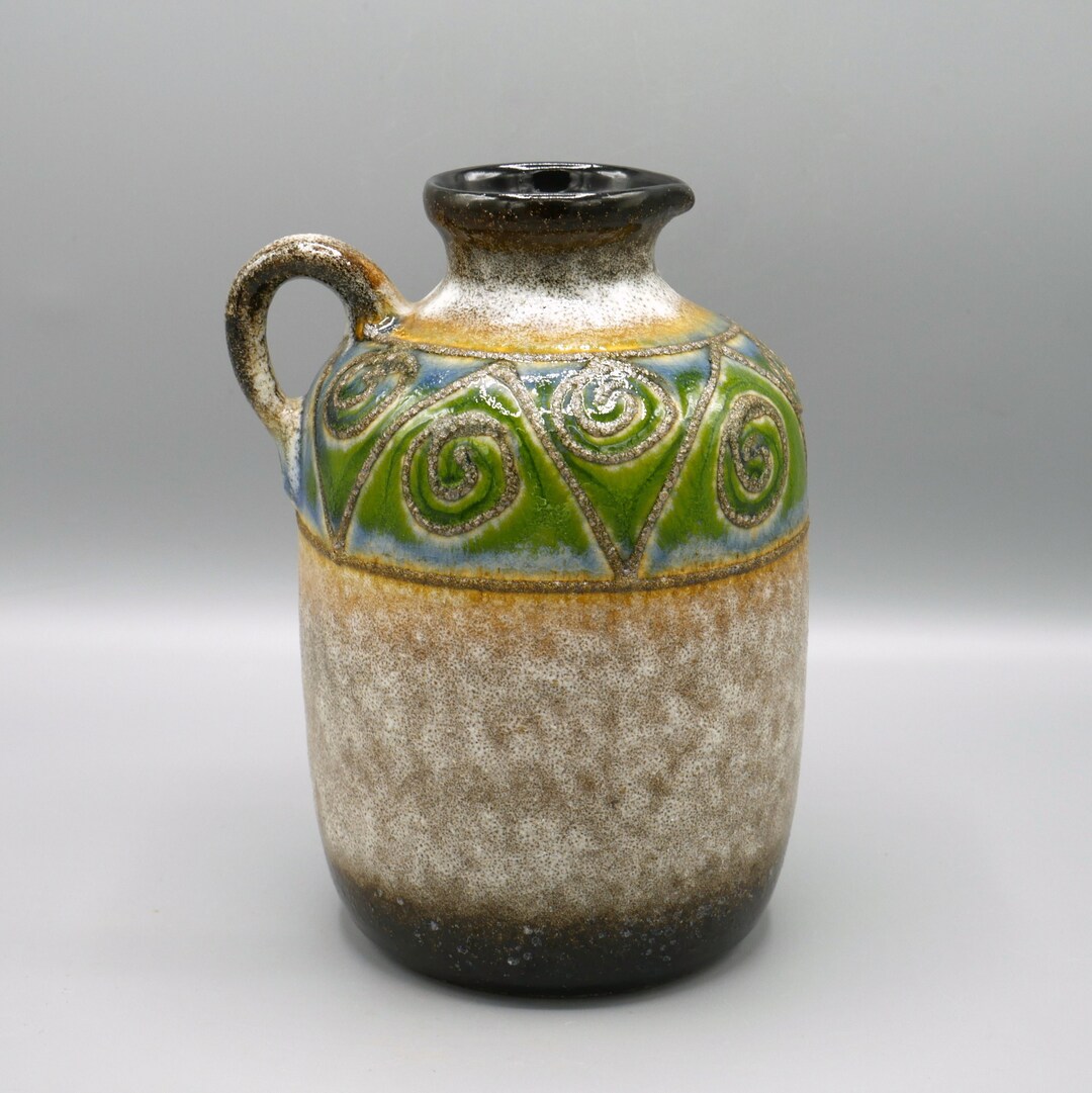 West Germany Jasba Ceramic Vase H19cm, 1960's German Fat Lava Pottery ...