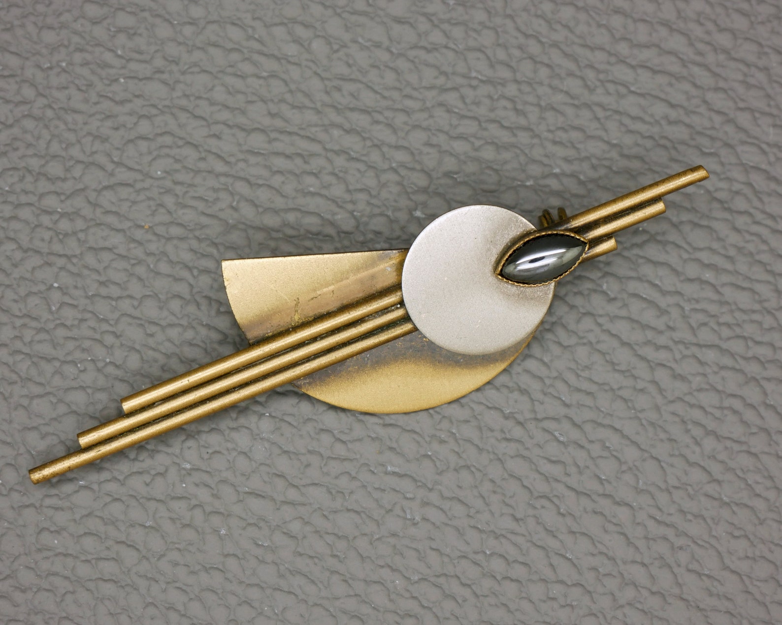 Antique Brass Pin Brooch Abstract Design 1920's Art Deco - Etsy