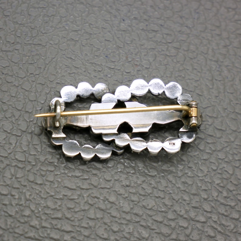 Antique Diamond Brooch: Old Mine Cut Diamonds in 835 Silver, 1890s ...