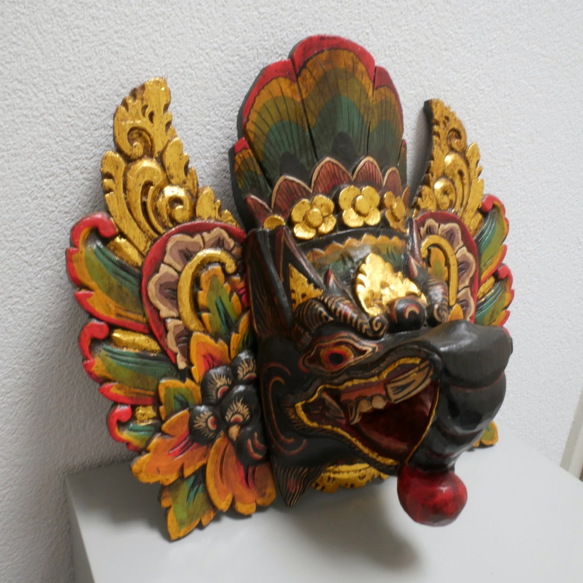 Balinese Elephant Barong Mask H35cm Polychrome Hand Painted | Etsy