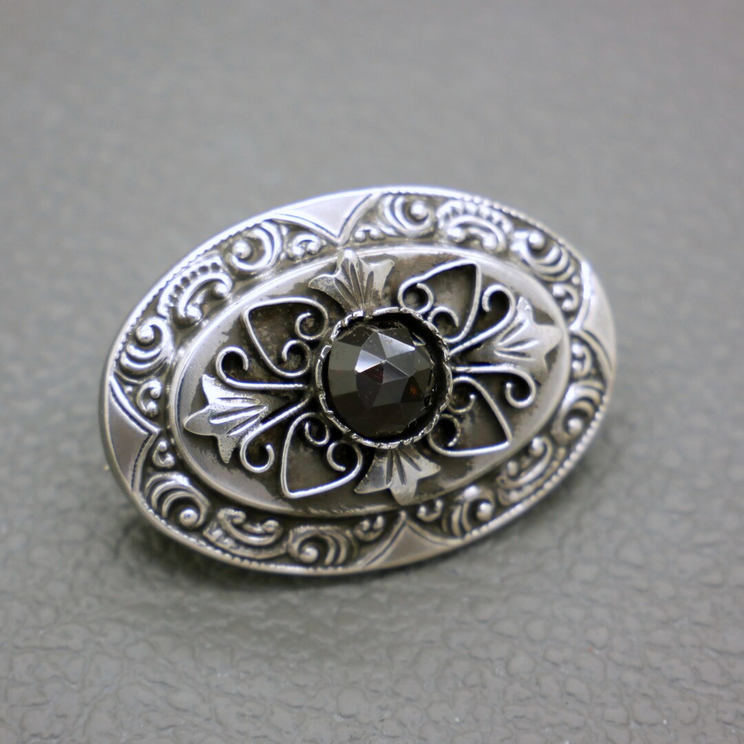 Antique Garnet & 835 Silver Brooch - Dutch Heritage Arts and Crafts ...