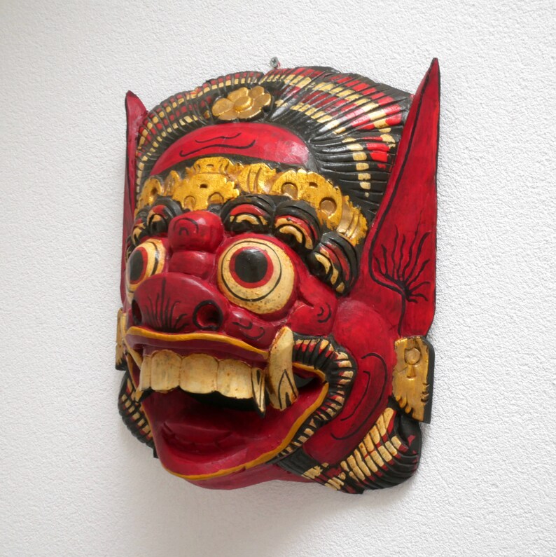 Large Balinese Barong Mask H33cm Polychrome Handpainted | Etsy