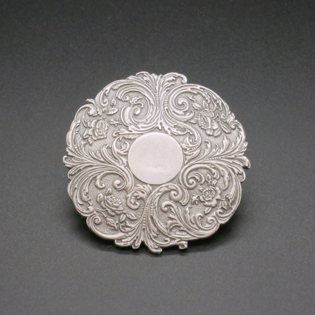 Salisbury Pewter Pin Brooch: Rose Flower Ornament, Vintage Costume ...