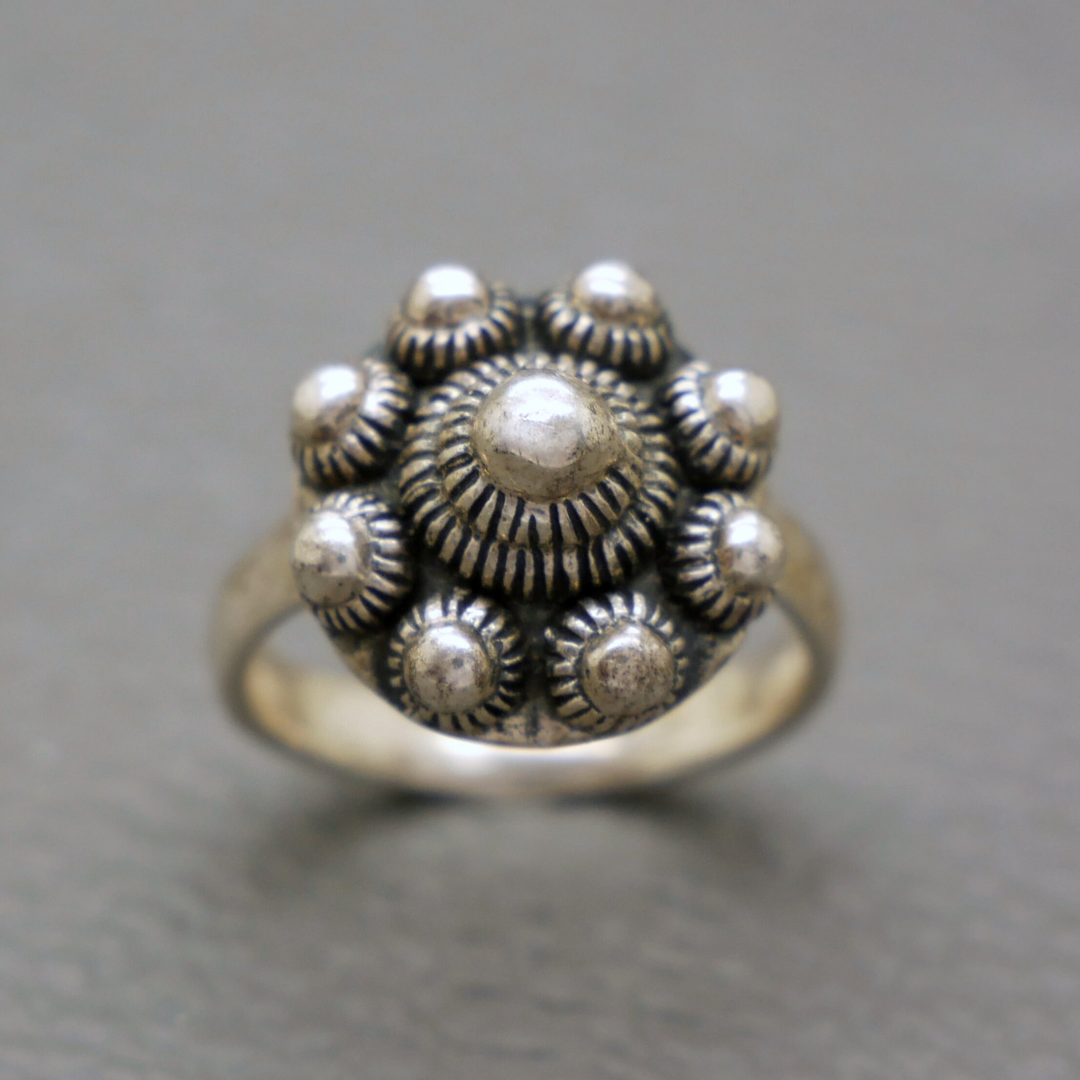 Vintage Sterling Silver Dutch Button Ring Size 6.25 - 1970's Dutch ...