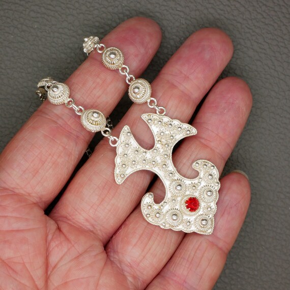 Sterling silver filigree necklace, hand crafted Javan… - Gem