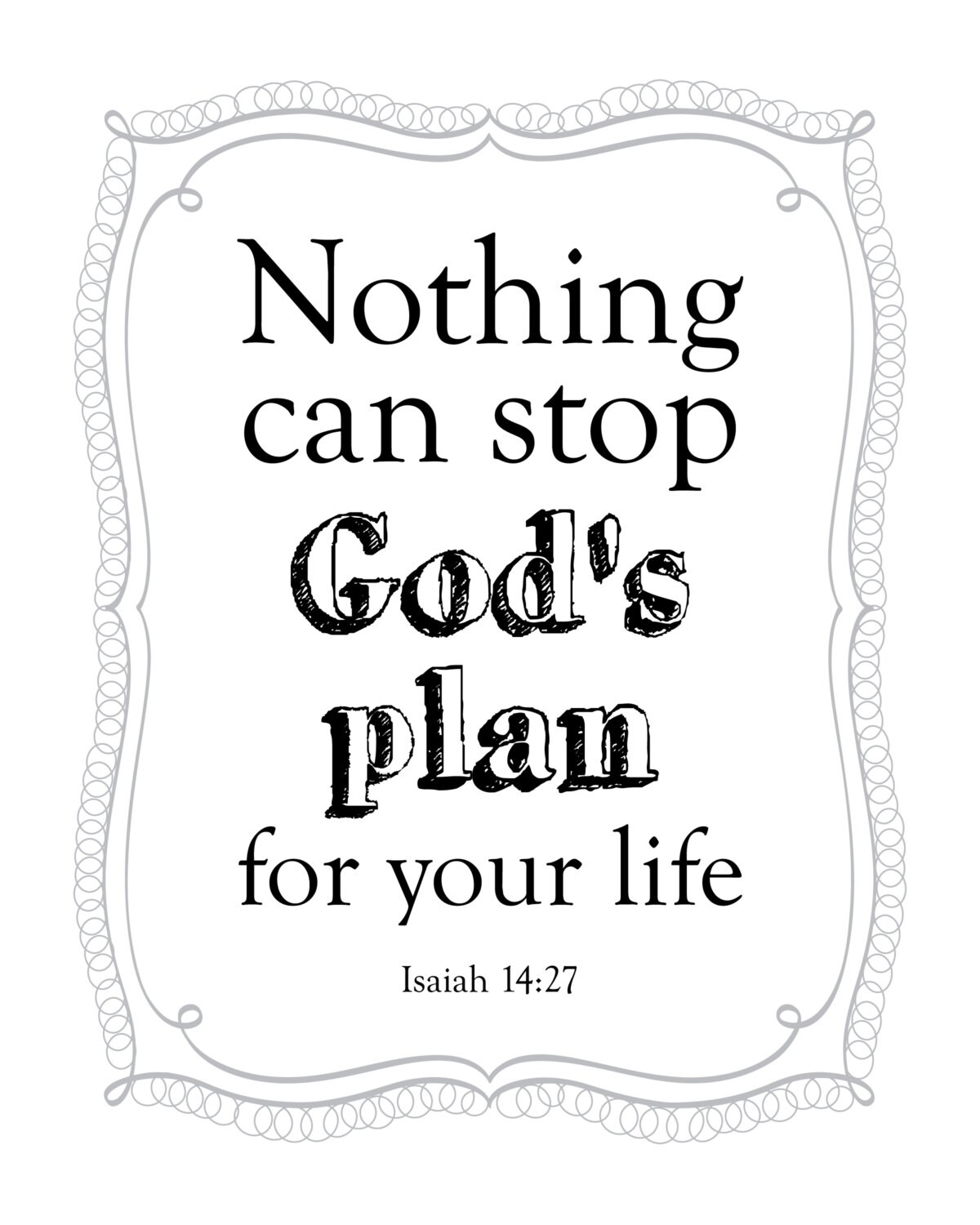 Nothing Can Stop Gods Plan For Your Life Isaiah 14 27 8x10 Bible