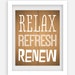 Relax Refresh Renew Typographical Printable Wall Decor Art for Your ...