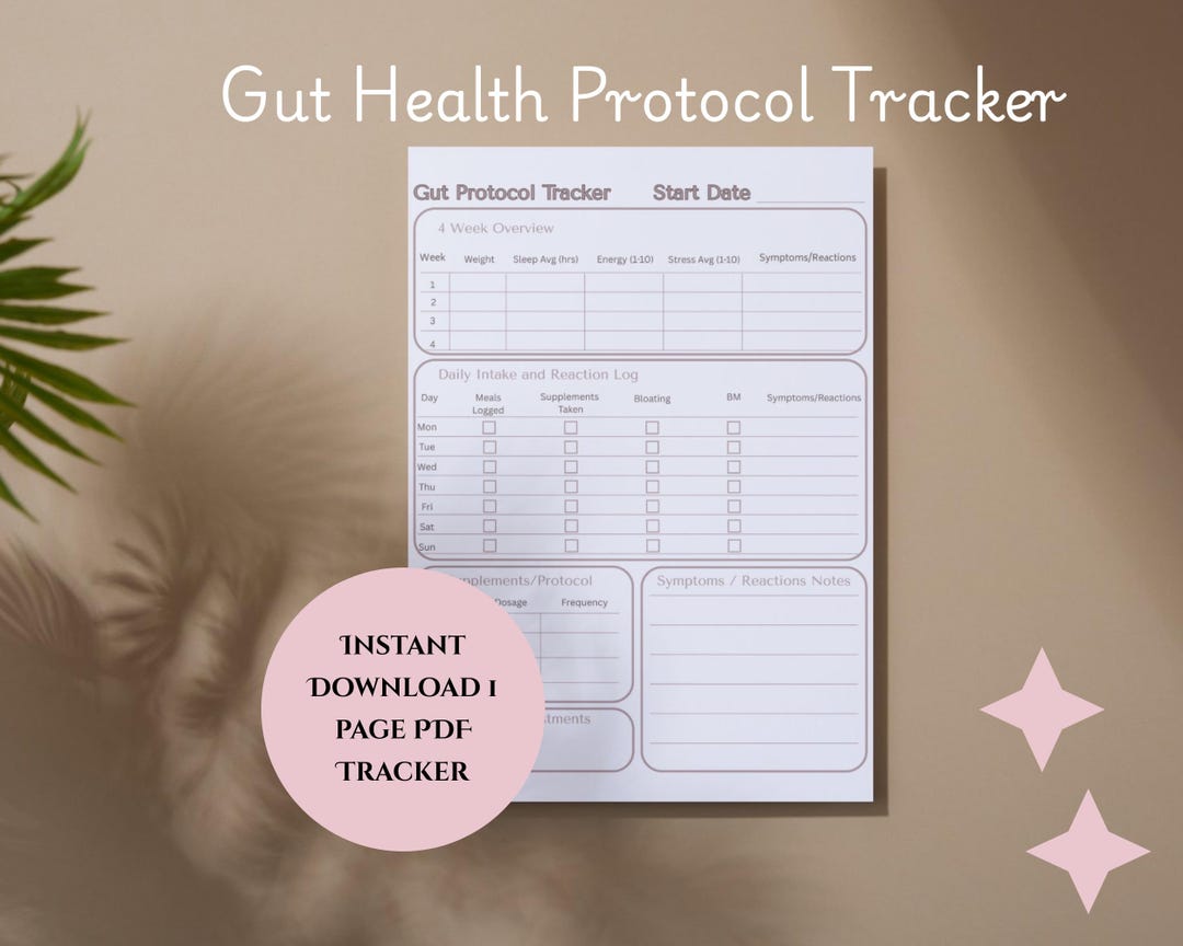 4 Week Gut Protocol Food Tracker - Digital Download - Etsy