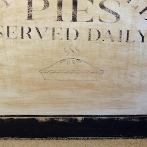 Large Handmade Fresh Baked Pies Sign, Wooden Kitchen Sign, Kitchen ...