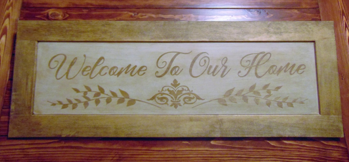 LARGE Wooden Welcome to Our Home Sign Welcome Sign Entryway - Etsy