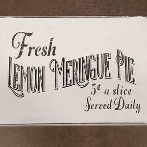 Wooden Mini Farmhouse Lemon Meringue Pie Sign - Etsy
