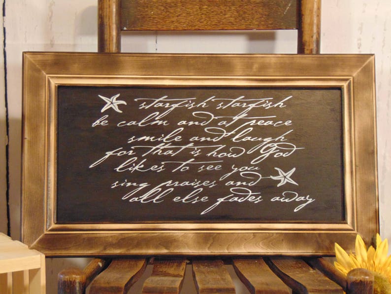 Starfish Poem Sign, Handmade Sign, Wooden Sign, Starfish Decor, Peace ...