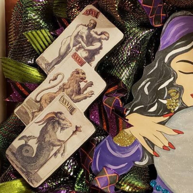 Halloween Psychic Fortune Teller Wreath Crystal Ball Sign - Etsy