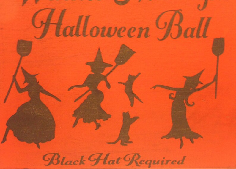 Halloween Witch Midnight Ball Sign - Etsy