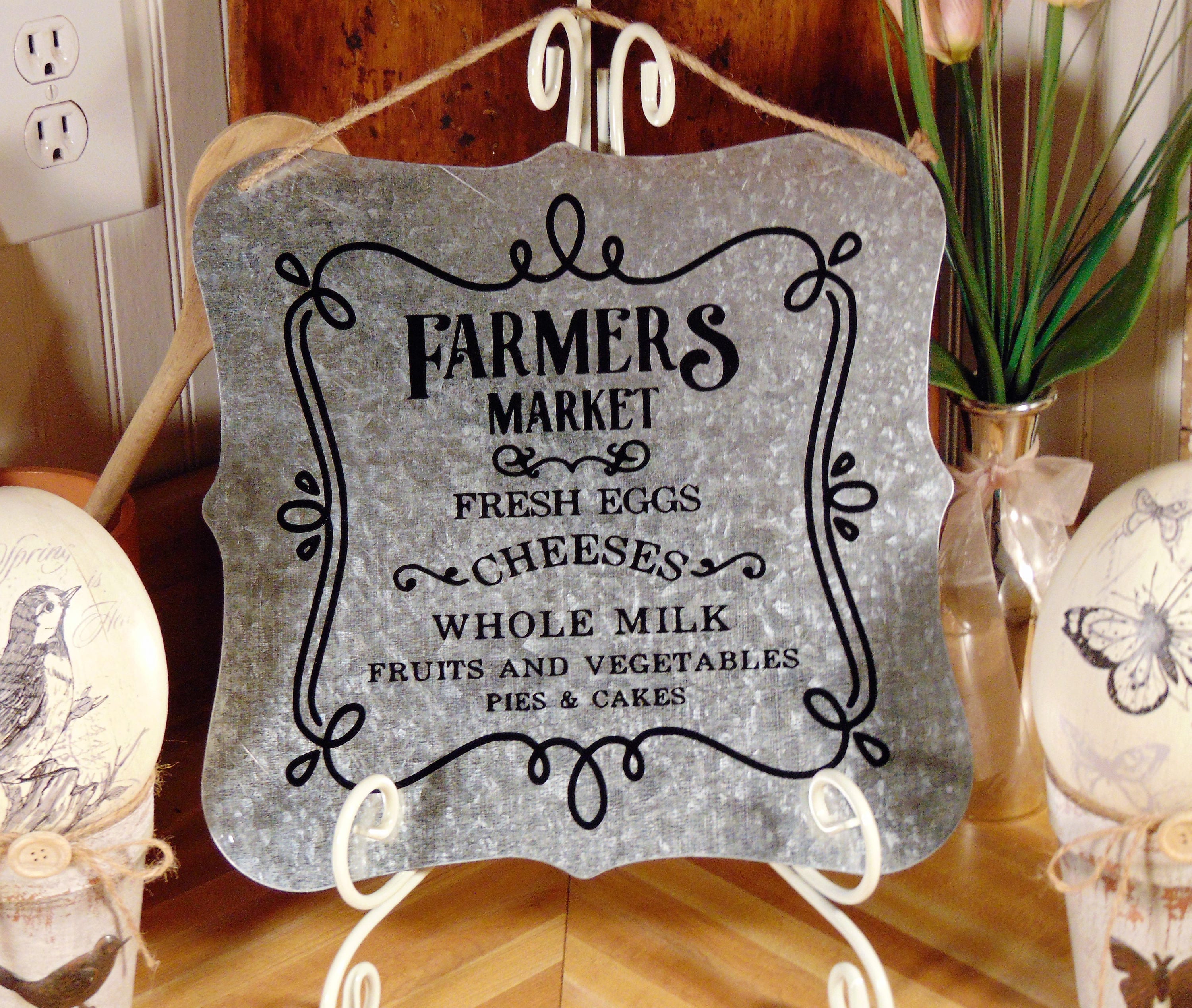 Metal Farmers Market Sign Tin Farm Sign Farmers Market Sign - Etsy