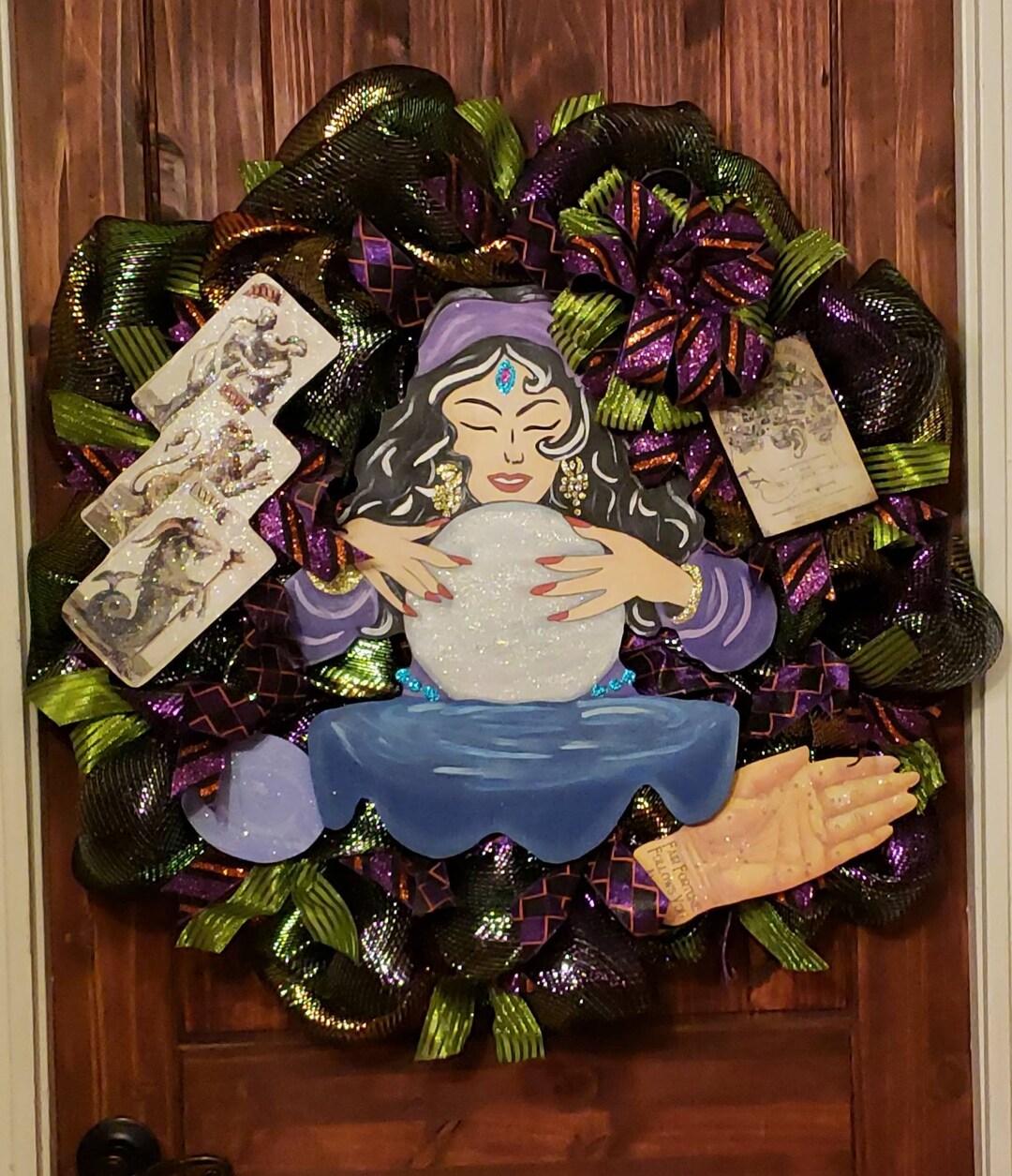 Halloween Psychic Fortune Teller Wreath Crystal Ball Sign - Etsy