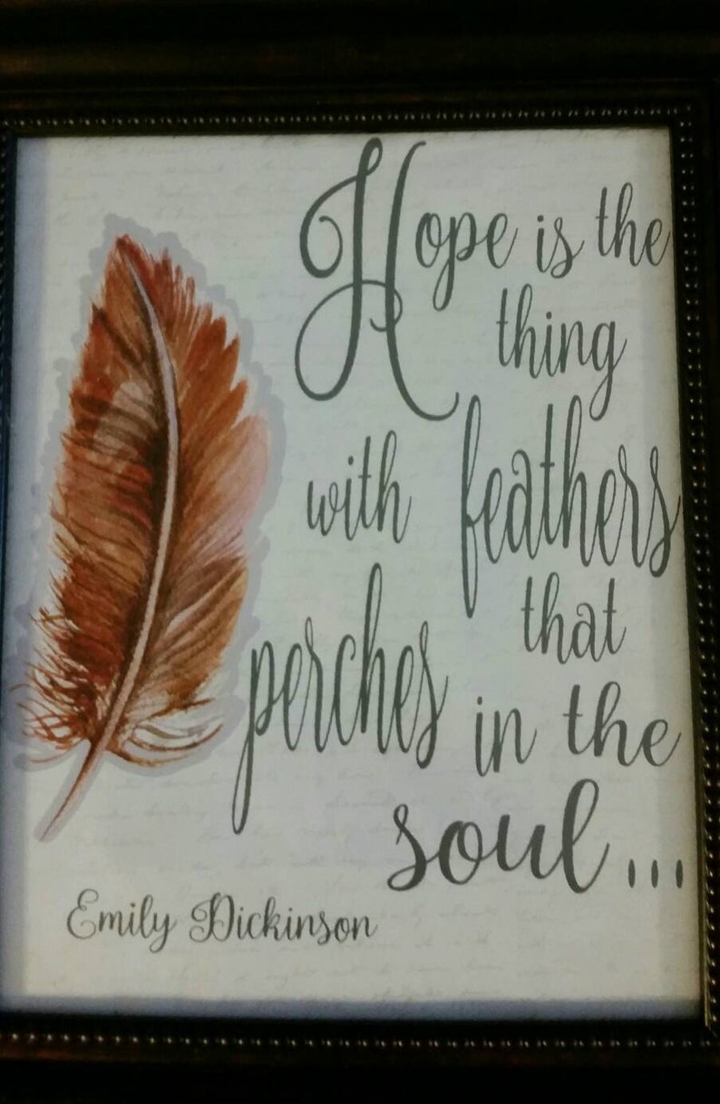 Hope Wall Sign Hope Wall Decor Hope Quote Emily Dickinson - Etsy
