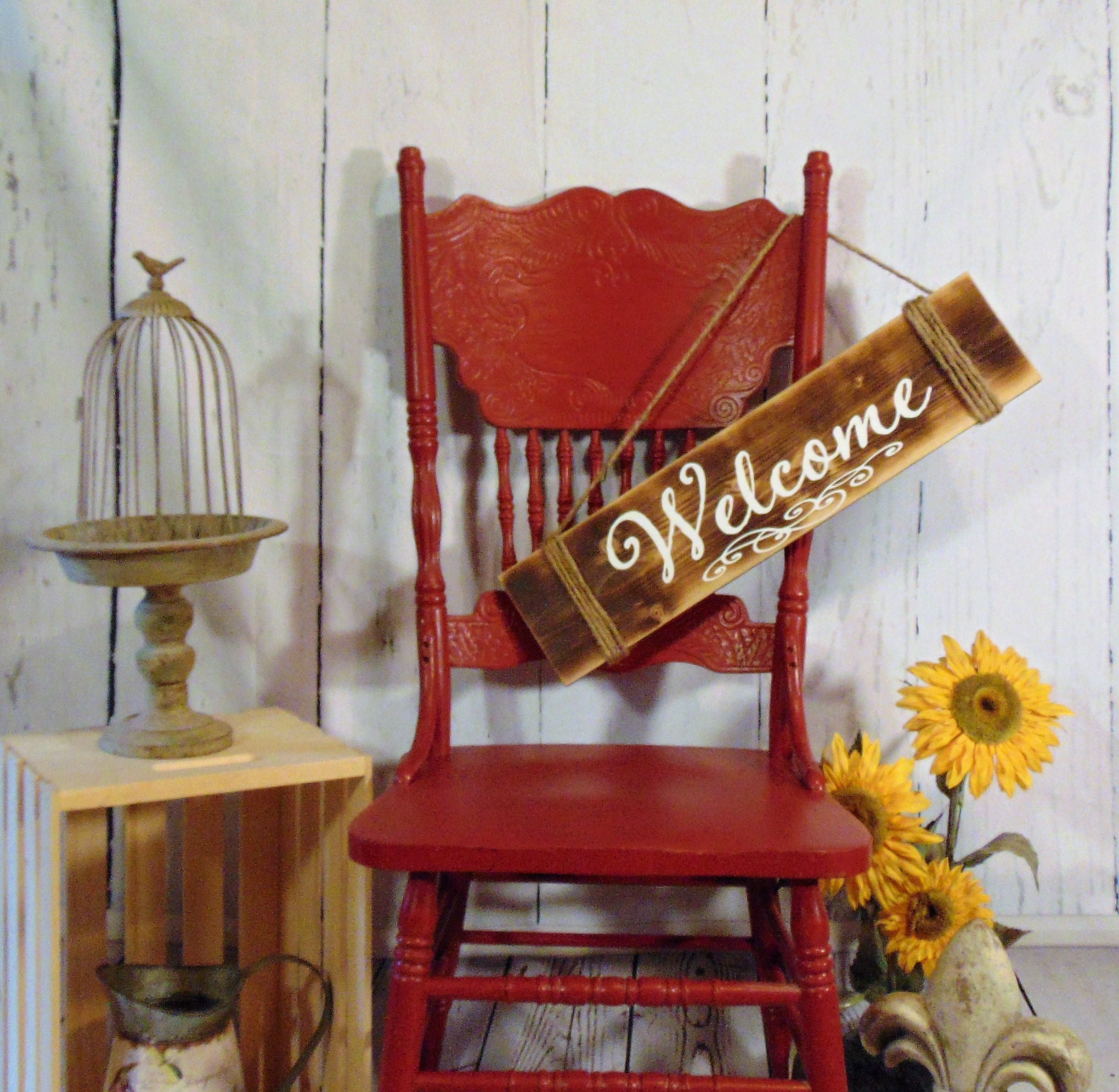 Handmade Rustic Wood Welcome Sign Torched Wood Welcome Sign - Etsy