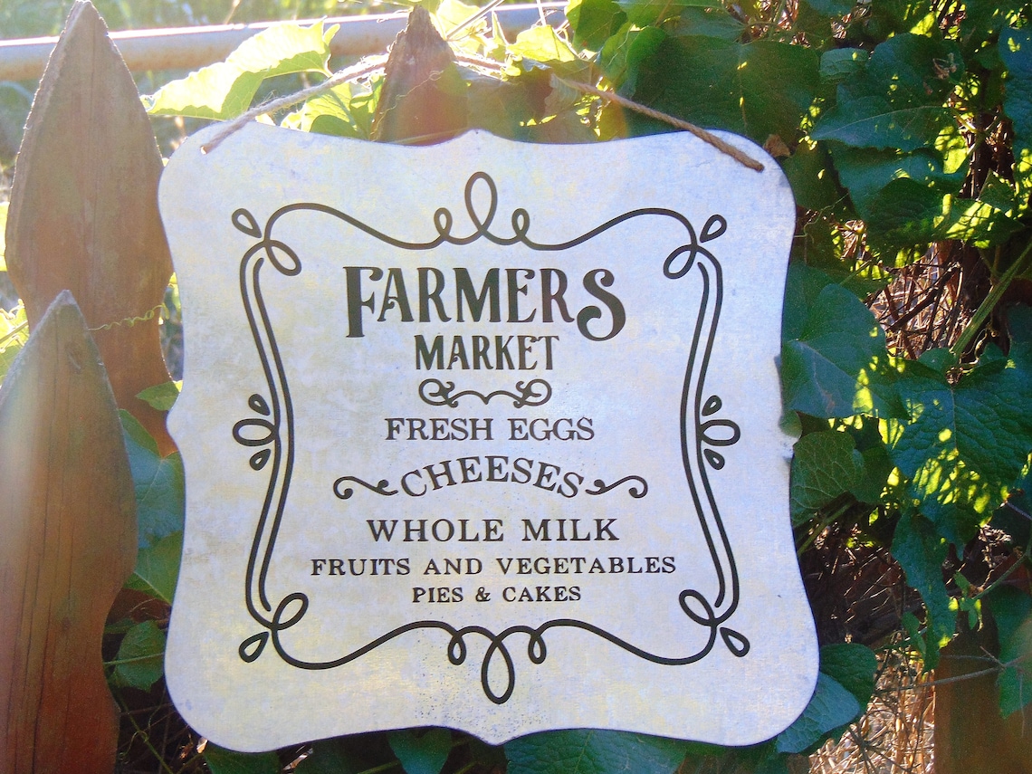 Metal Farmers Market Sign Tin Farm Sign Farmers Market Sign - Etsy